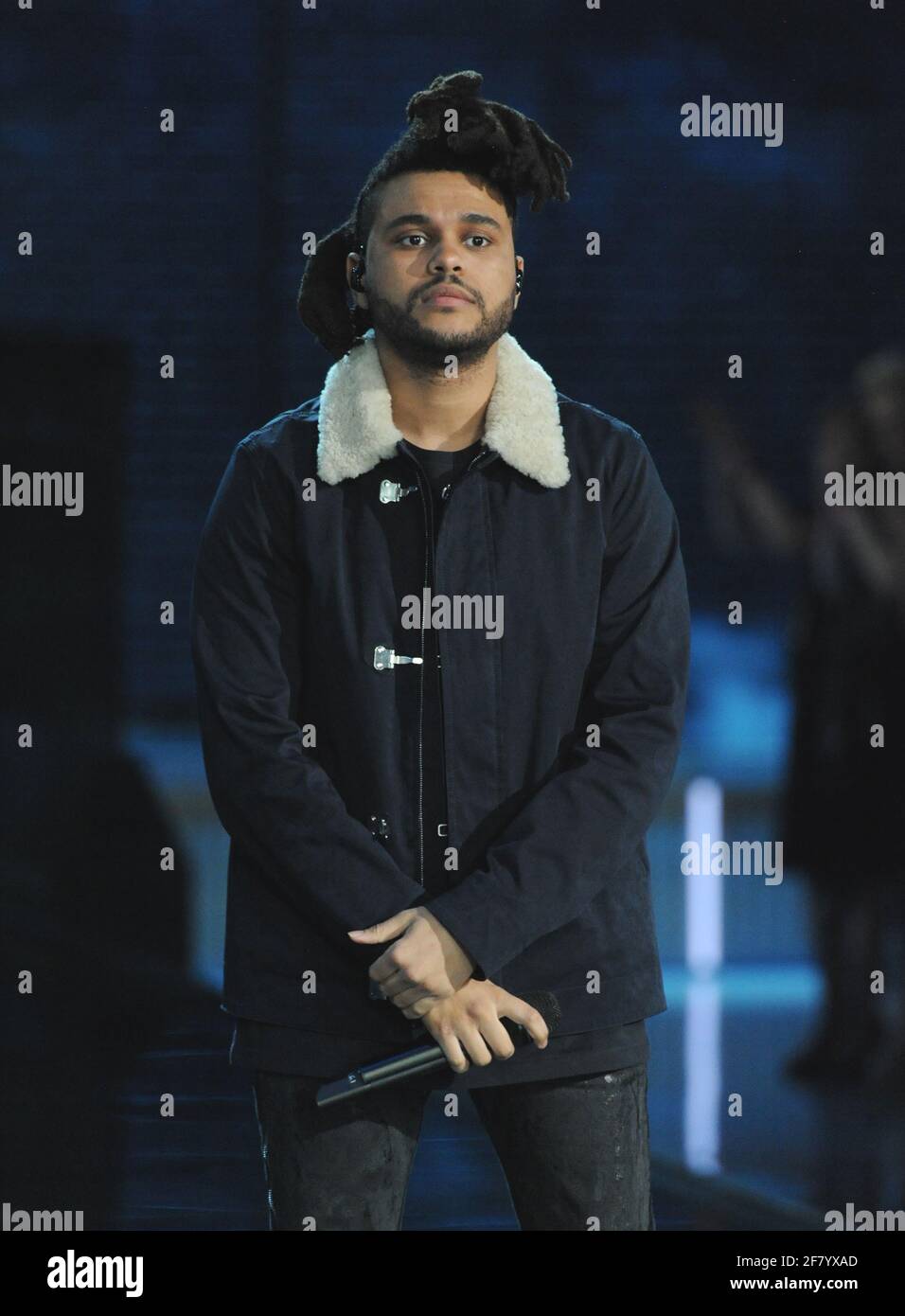 The Weeknd on the runway during the 2015 Victoria's Secret Fashion Show ...