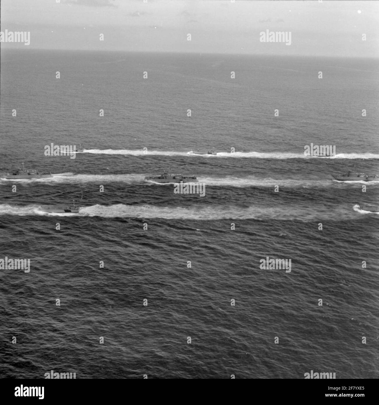 German mine sweeps and landing boats at sea Stock Photo - Alamy