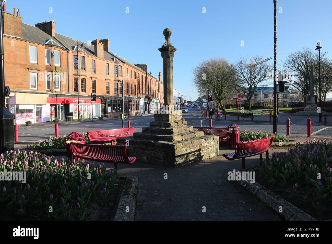 Scotland, Ayrshire, Prestwick, 09 April 2021 . Prestwick Cross Stock ...