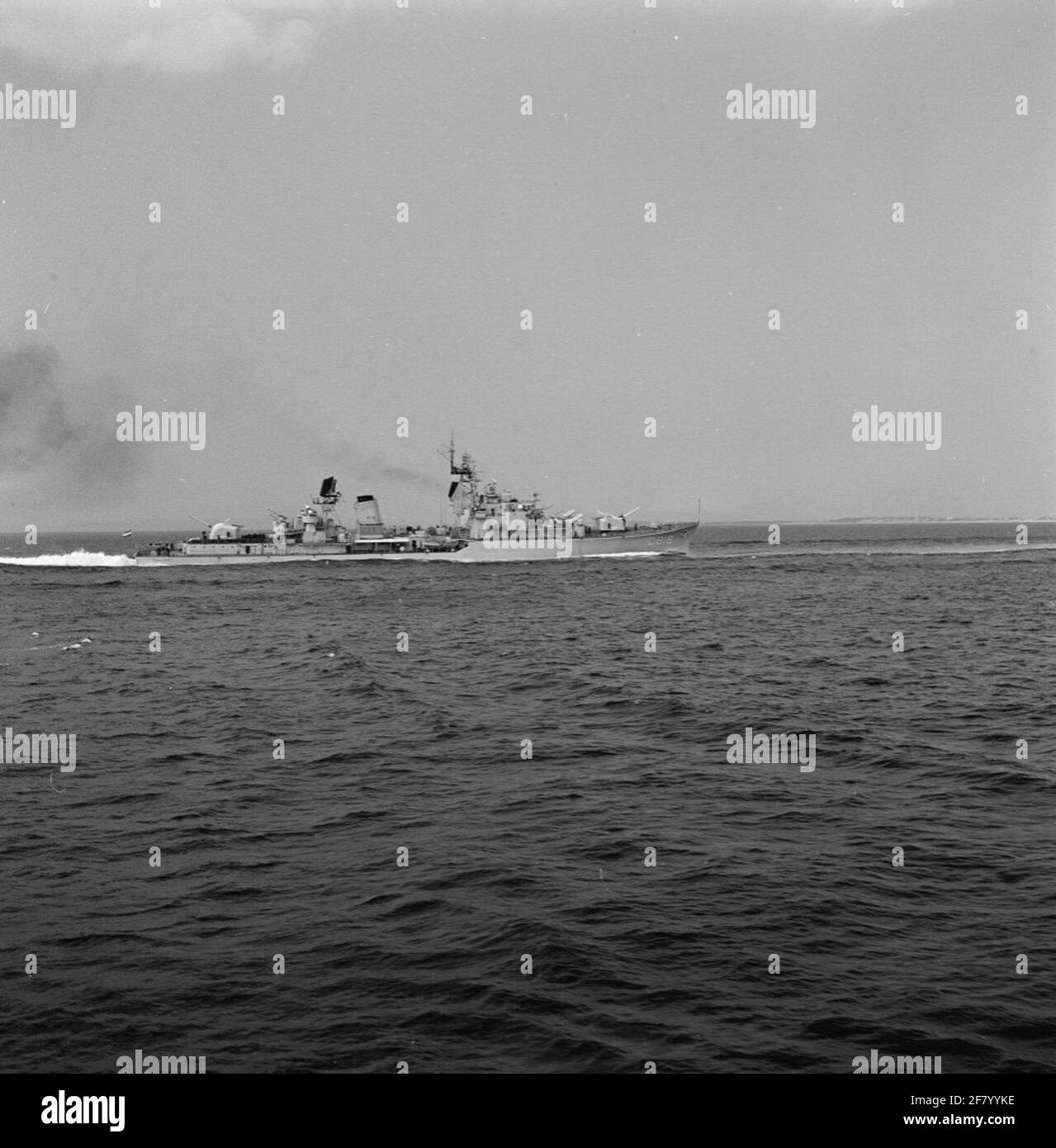The submarine harr.ms. Rotterdam (D 818) seen from Cruiser Hr.Ms. The ...