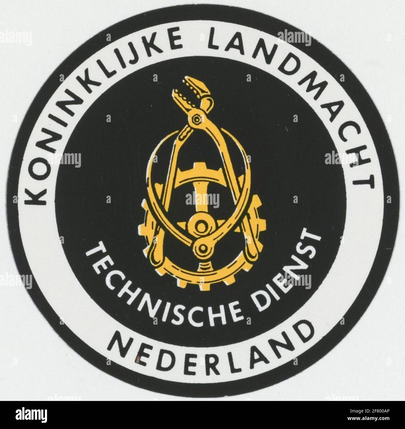 Emblem technical service Royal Netherlands Army. Sticker from series ...