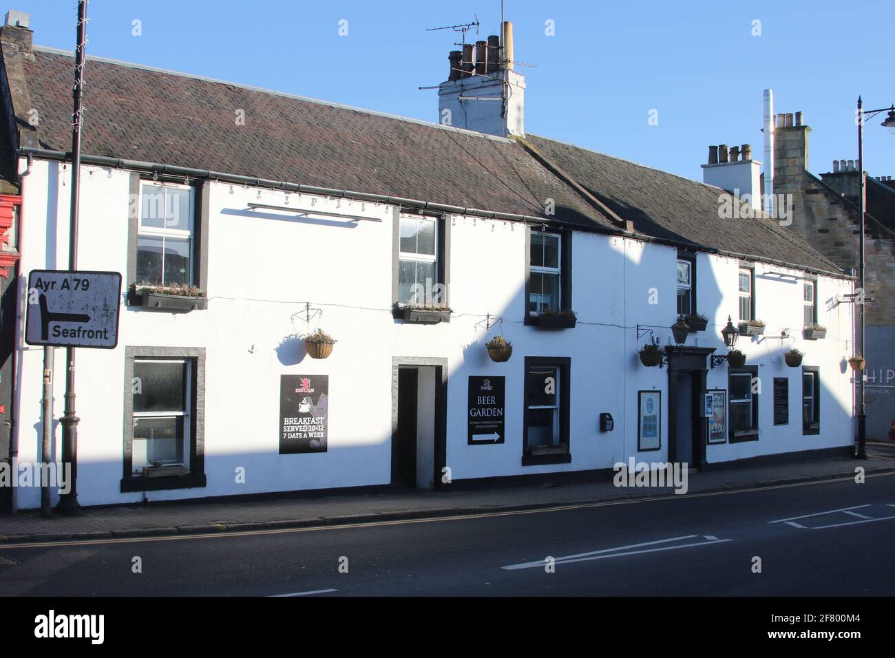 Scotland, Ayrshire, Prestwick, 09 April 2021 . The Red Lion Inn where ...