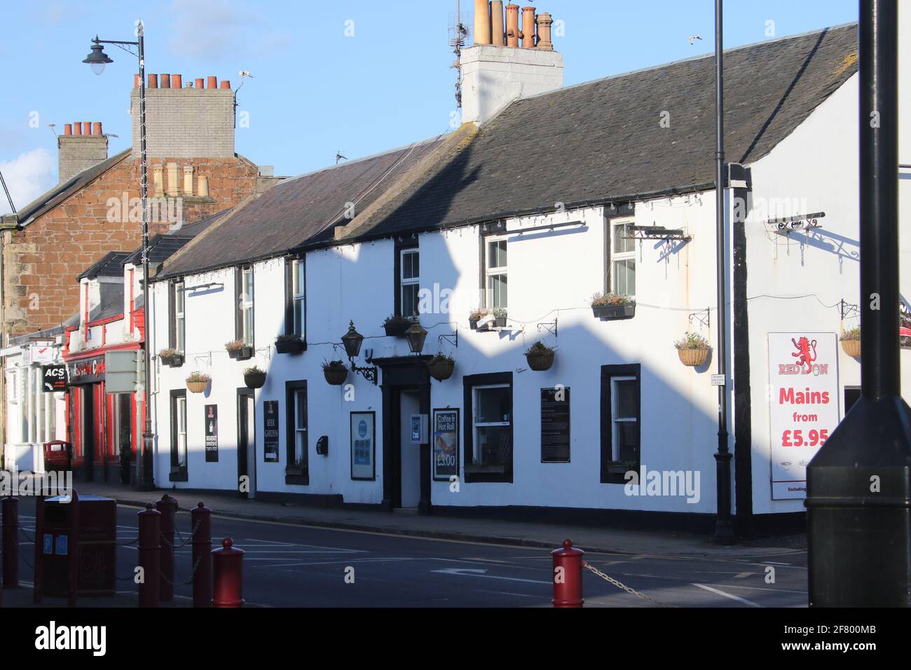 Scotland, Ayrshire, Prestwick, 09 April 2021 . The Red Lion Inn where ...