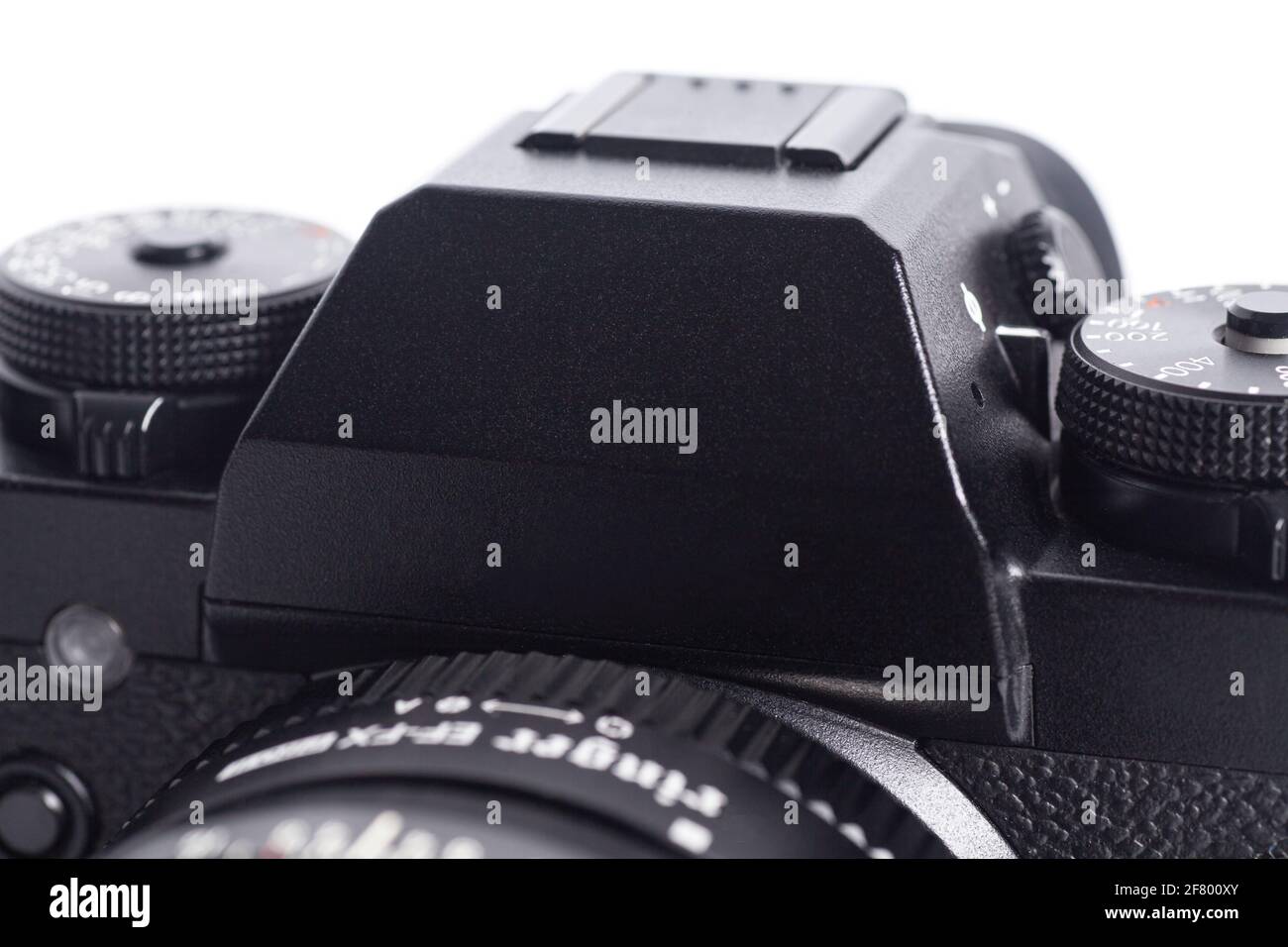 Mirrorless digital camera with flash isolated on white background Stock ...