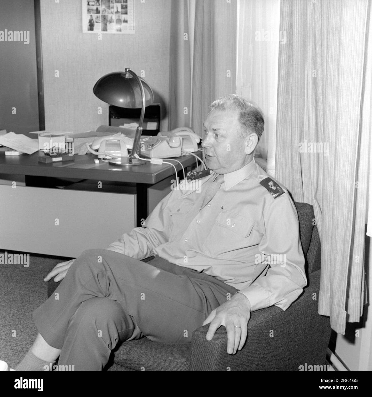Major General M. de Jong during an interview with the army courier at ...