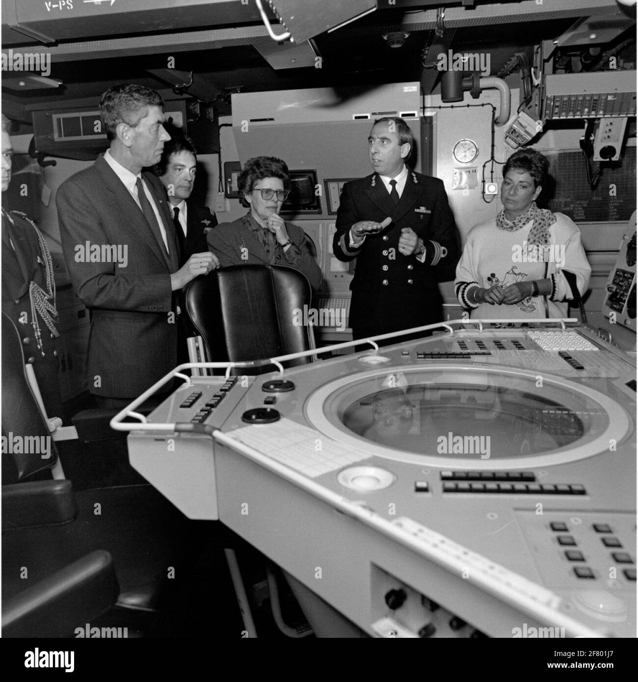 The Belgian ambassador (second from the left) visits the naval base Den ...