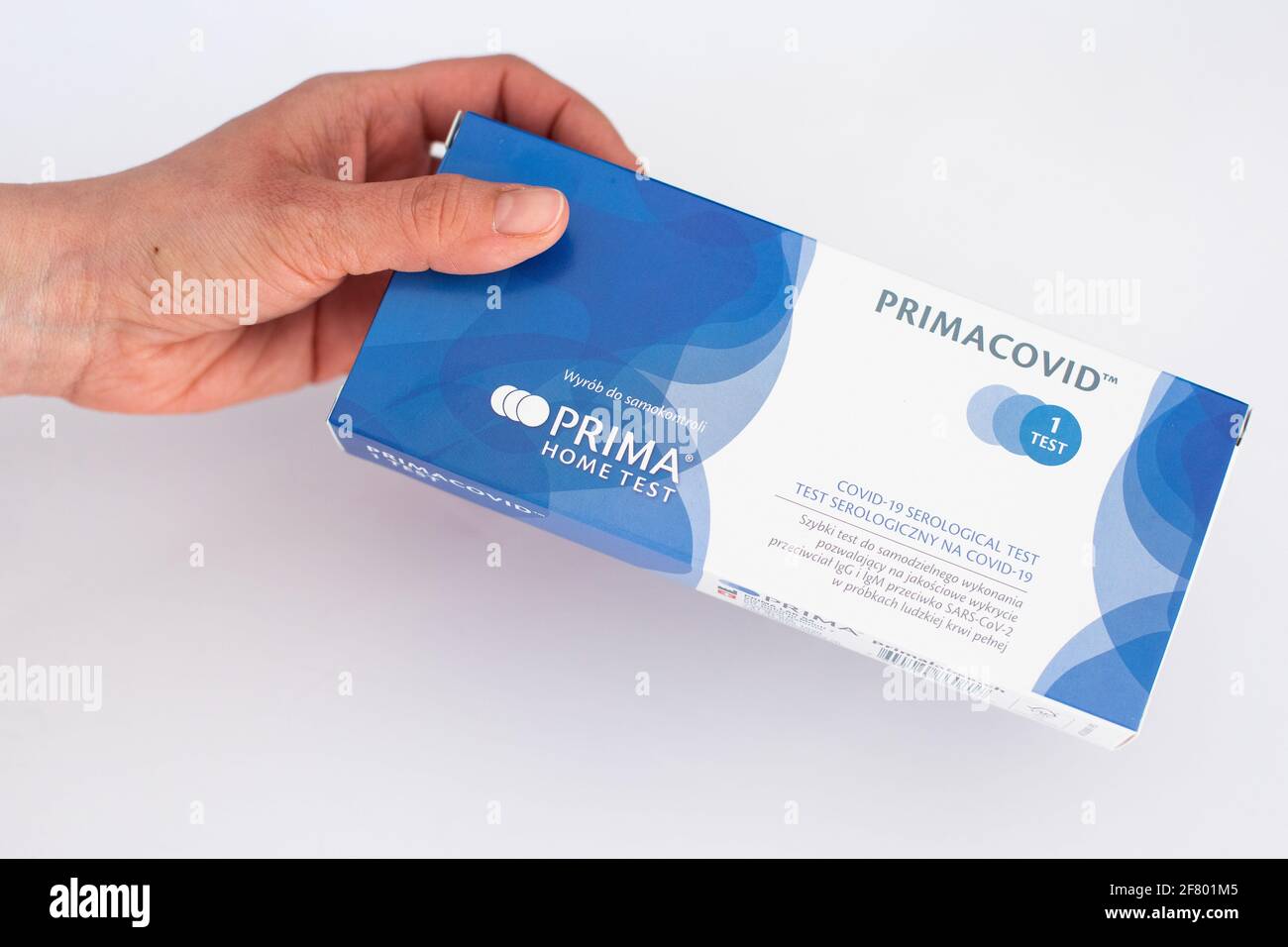 In this photo illustration a COVID-19 serological home test kit seen on ...