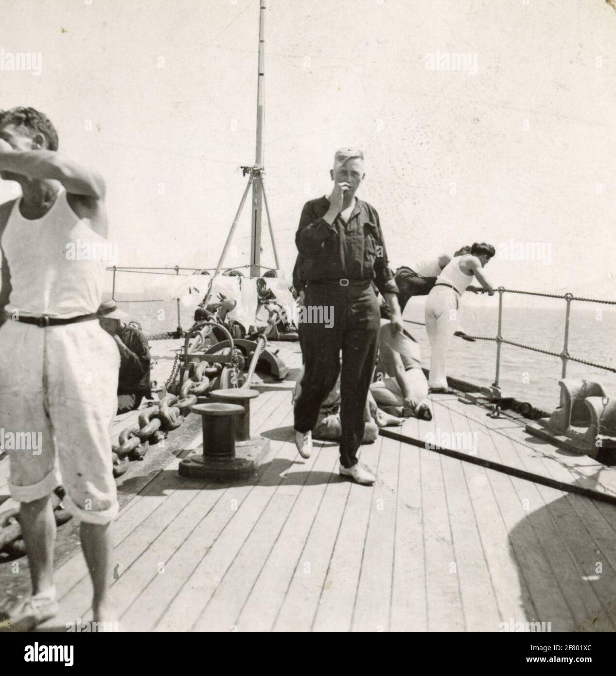 Cruiser Hr.Ms. Sumatra (1926-1942) Details Ship Life in Noi Stock Photo ...