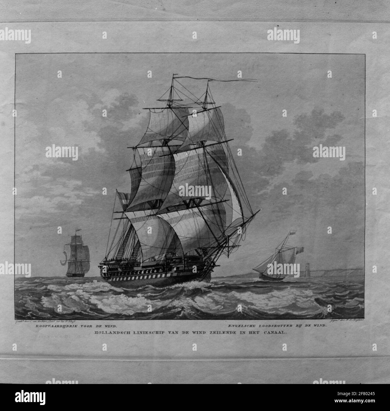 Reproduction of a litho, representing a Dutch line ship, at the end of ...