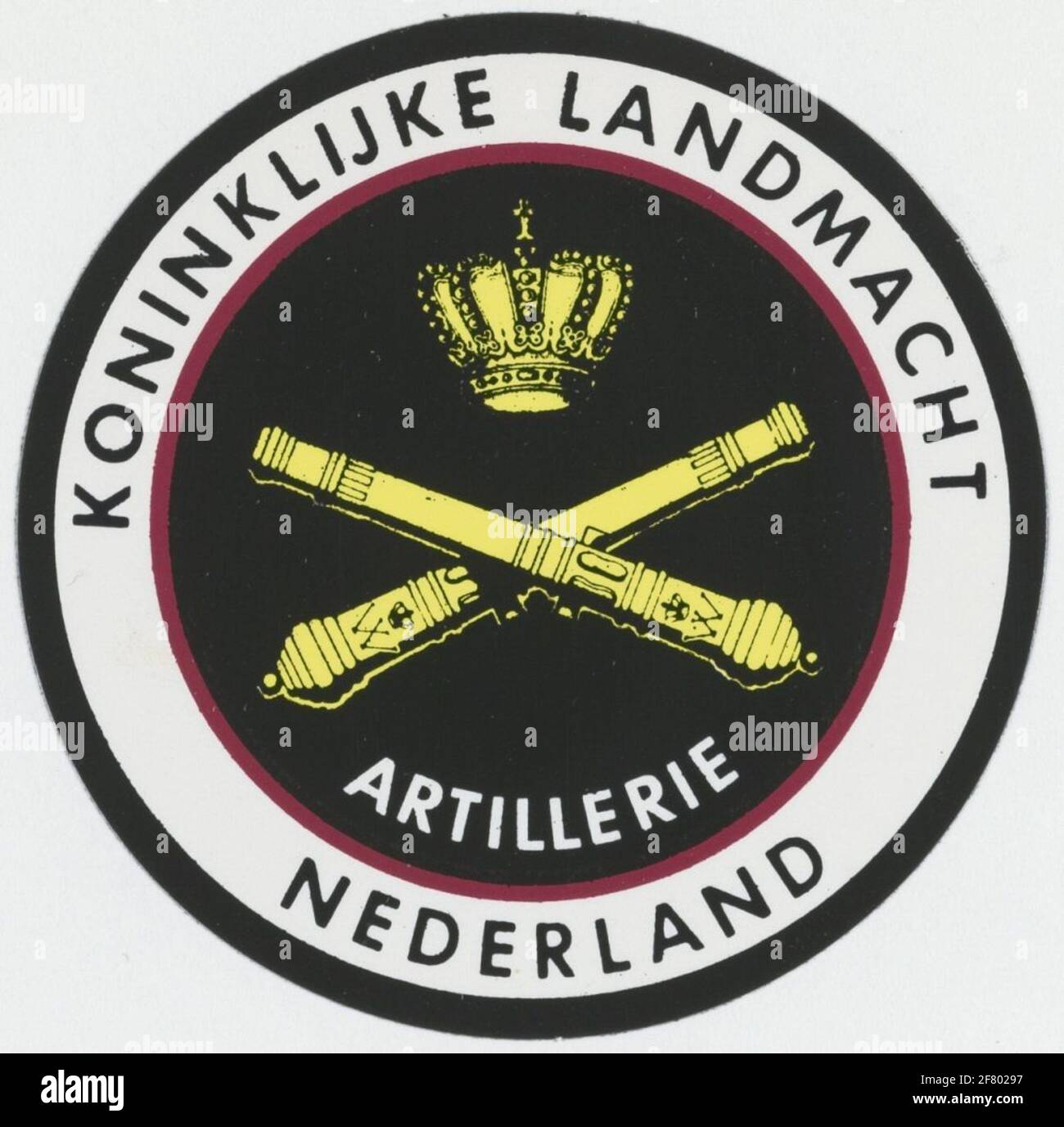 Sticker emblem arm of field artillery. Royal Netherlands Army Netherlands Artillery Stock Photo ...