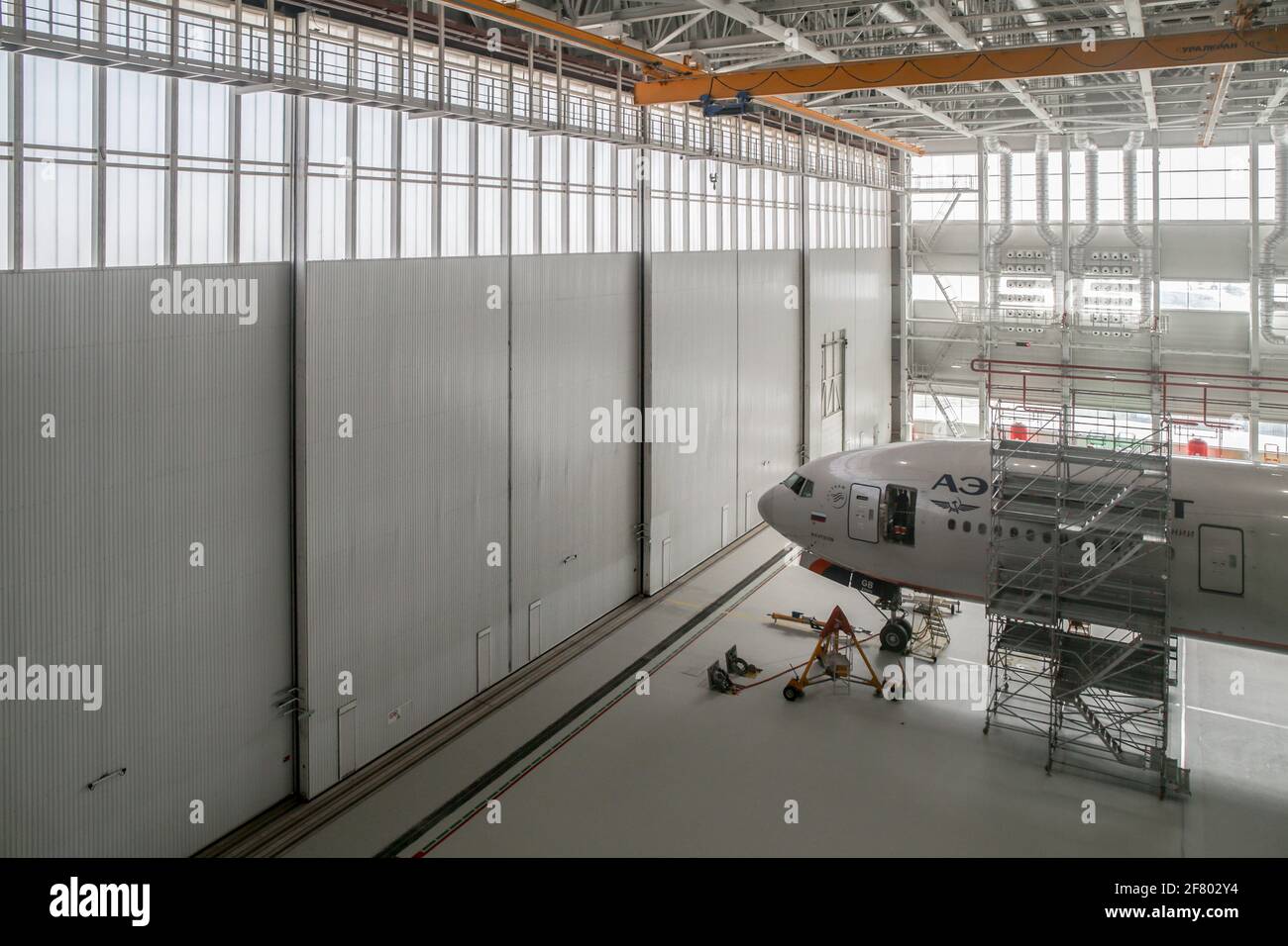 Aeroflot Russian Airlines Boeing 777-300ER jetliner seen inside the ...