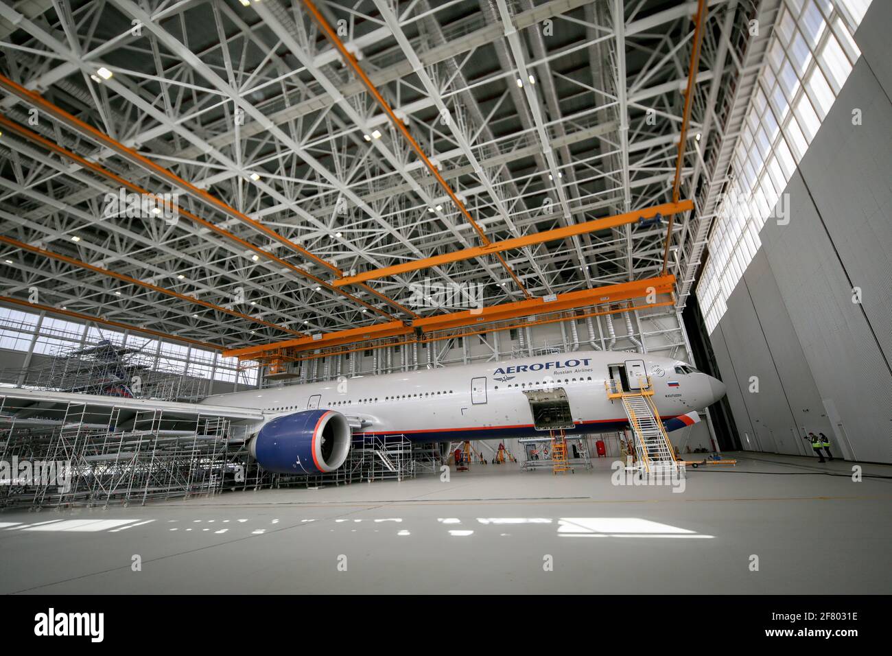Aeroflot Russian Airlines Boeing 777-300ER jetliner seen inside the ...