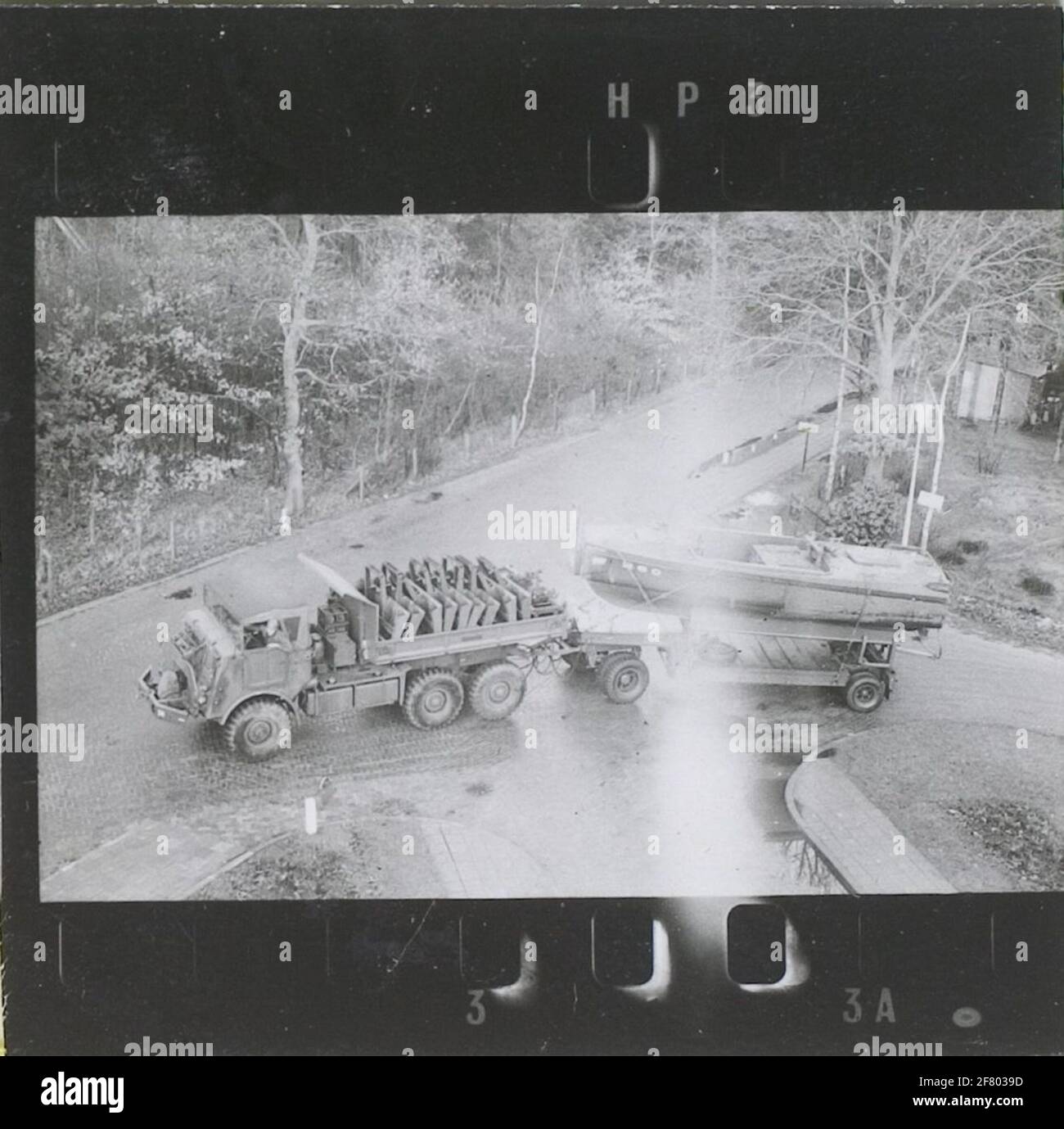 A DAF YA-616 chicken car with a boot loaded trailer Stock Photo - Alamy