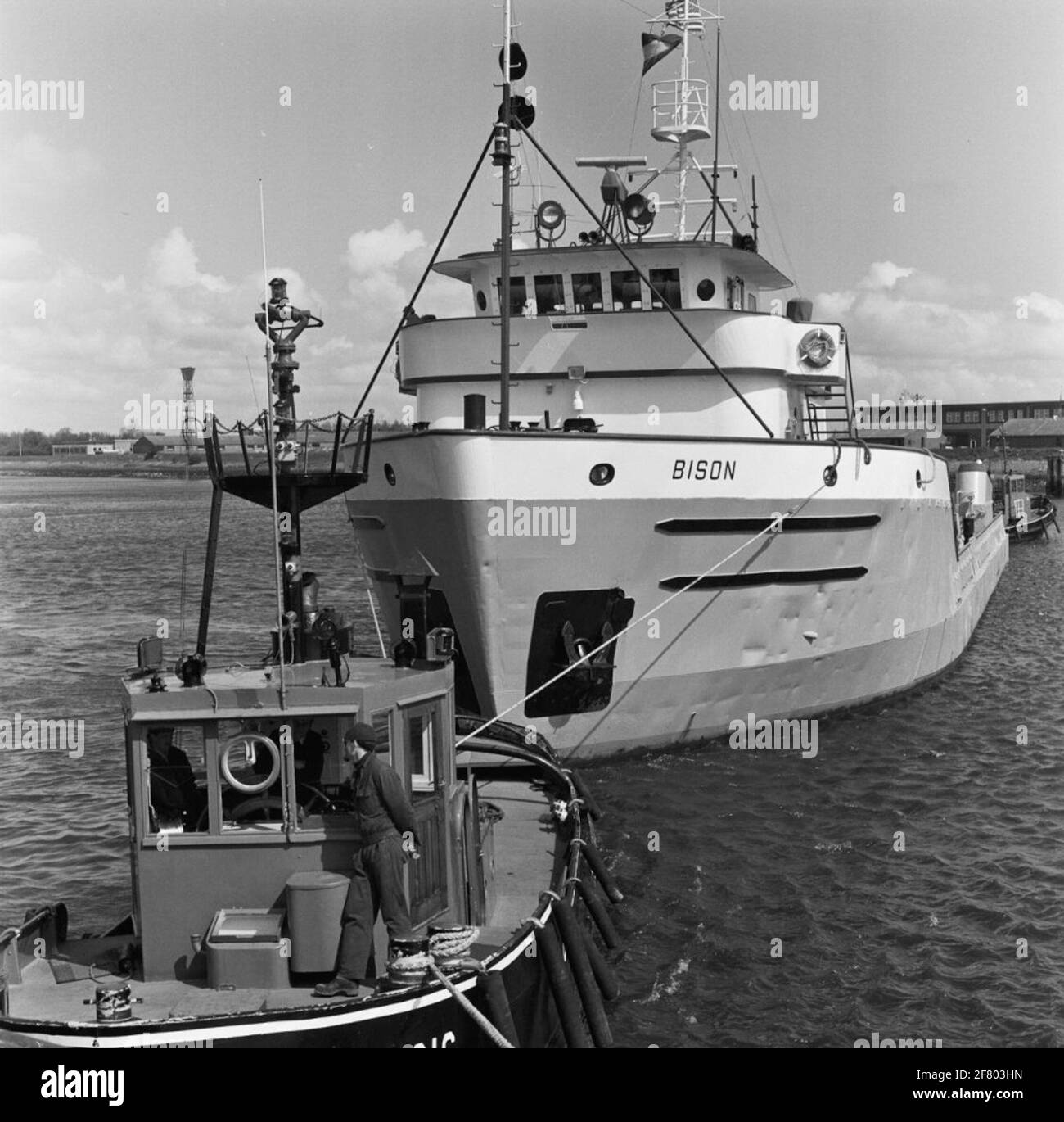 The off-shore workship bison becomes m.b.v. Two marine trail boats ...