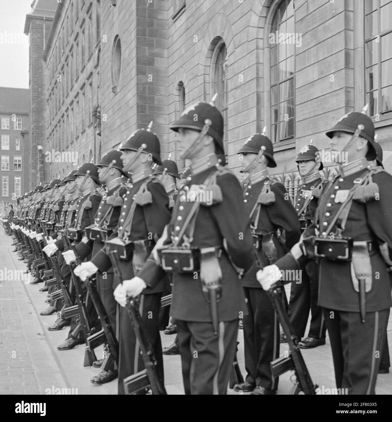 The Norwegian king Olaf V visits Rotterdam with the Hnomy Norge. At the ...