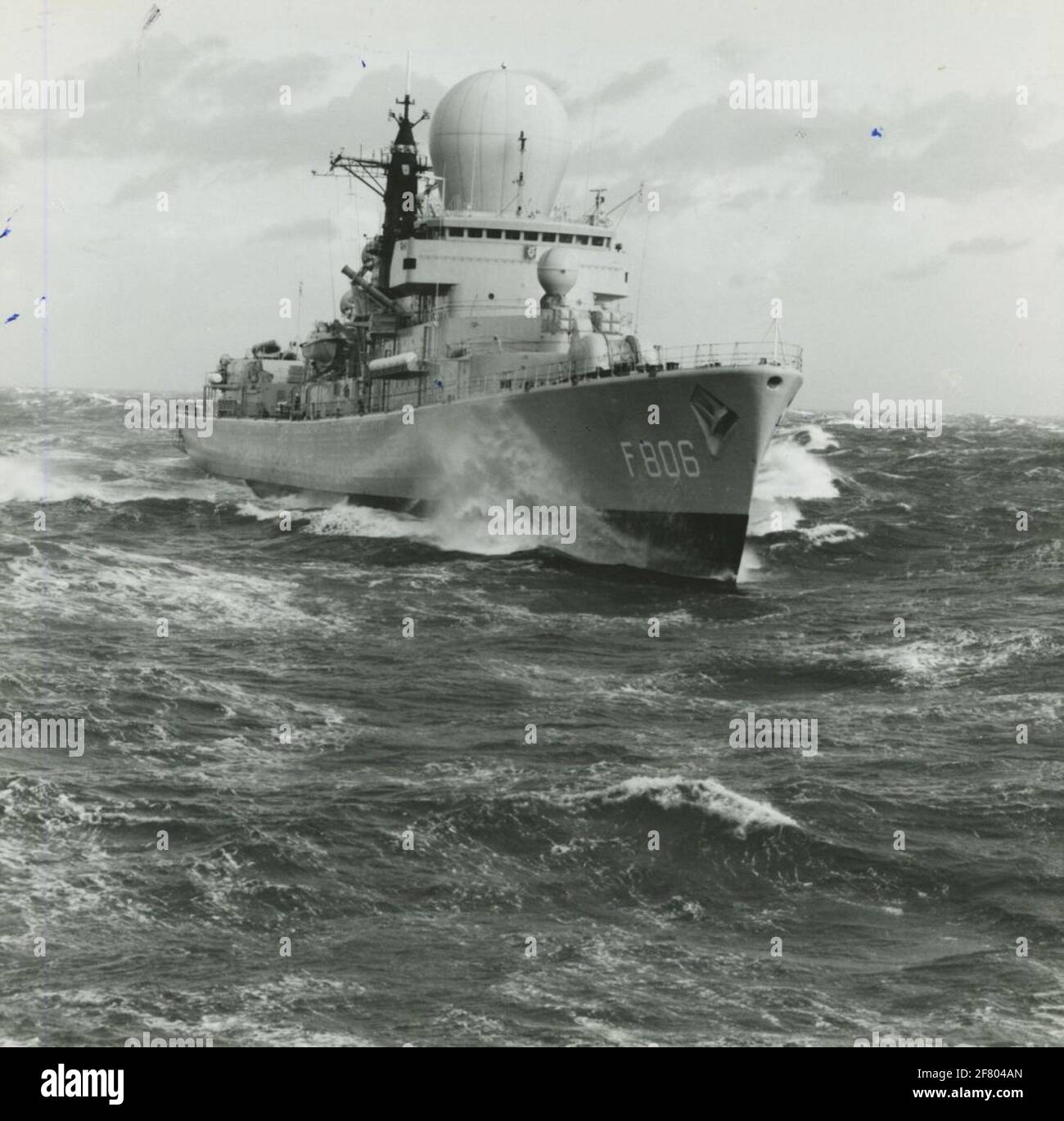GW-FREGAT HR.MS. De Ruyter (1976-2001) in rough sea Stock Photo - Alamy