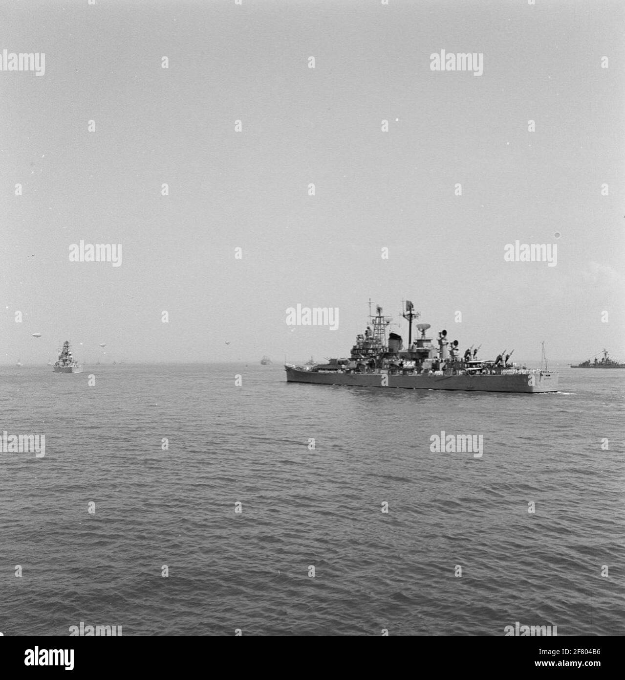 The American heavy led weapon Cruiser USS Boston (CAG 1) near the ...