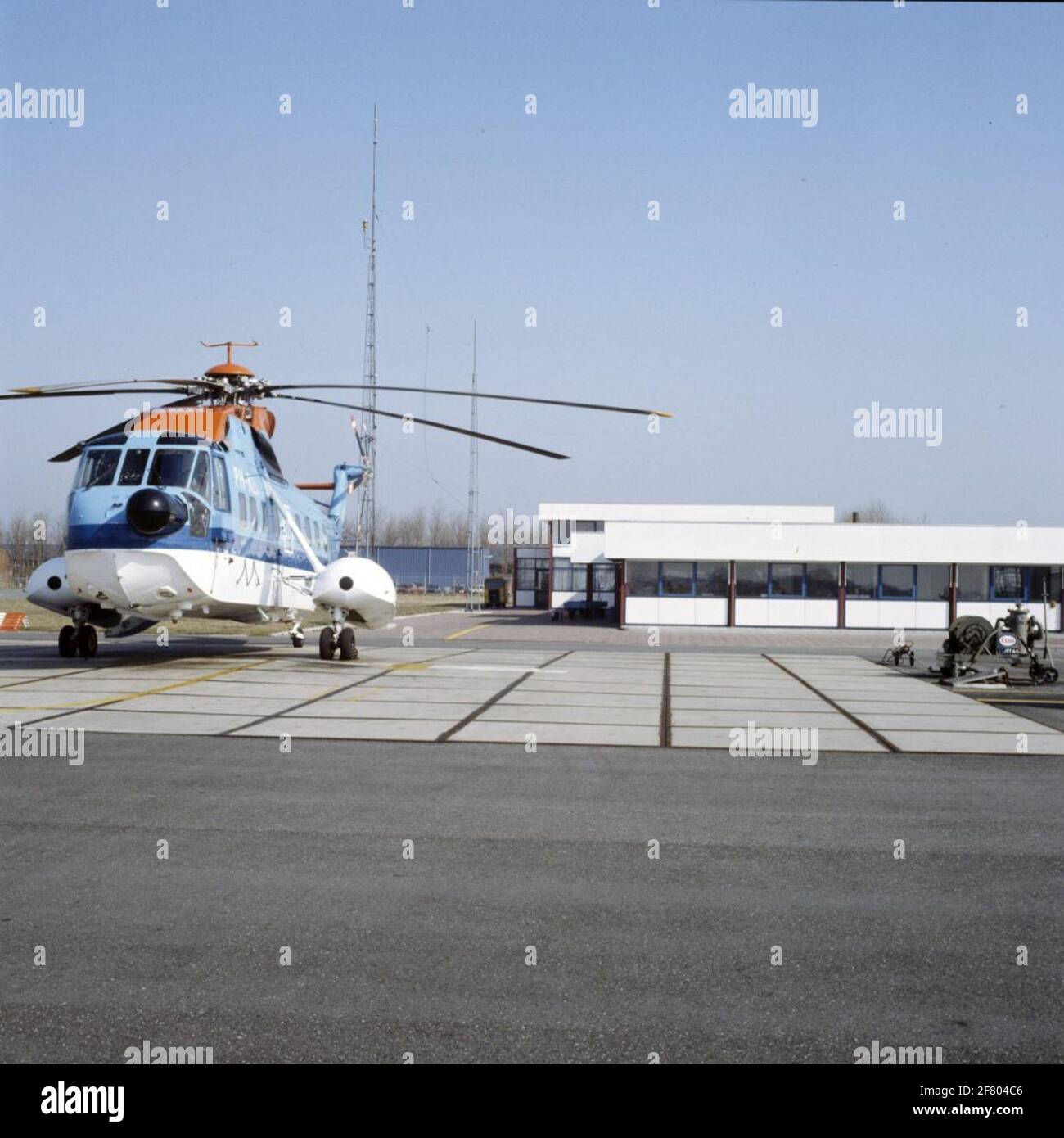 A Sikorsky S-61 helicopter of the KLM for passenger transport from and ...