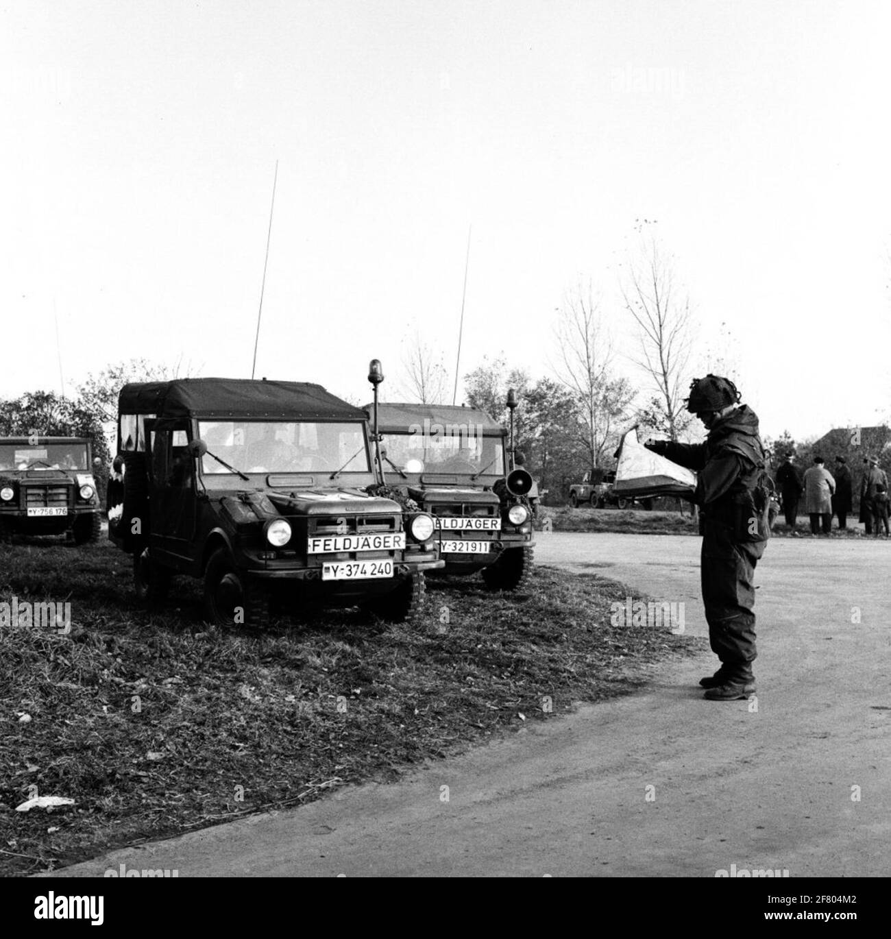 DKW Munga land vehicles of the German Army (Feldjäger) during exercise ...