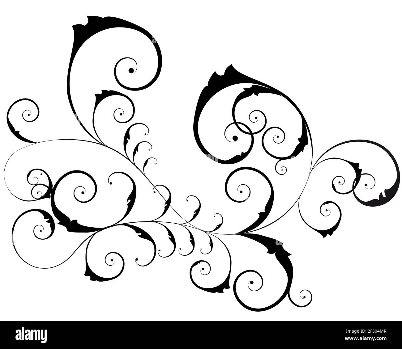 Floral Blossom Background. Bloom Flowers And Curls. Vector Illustration ...