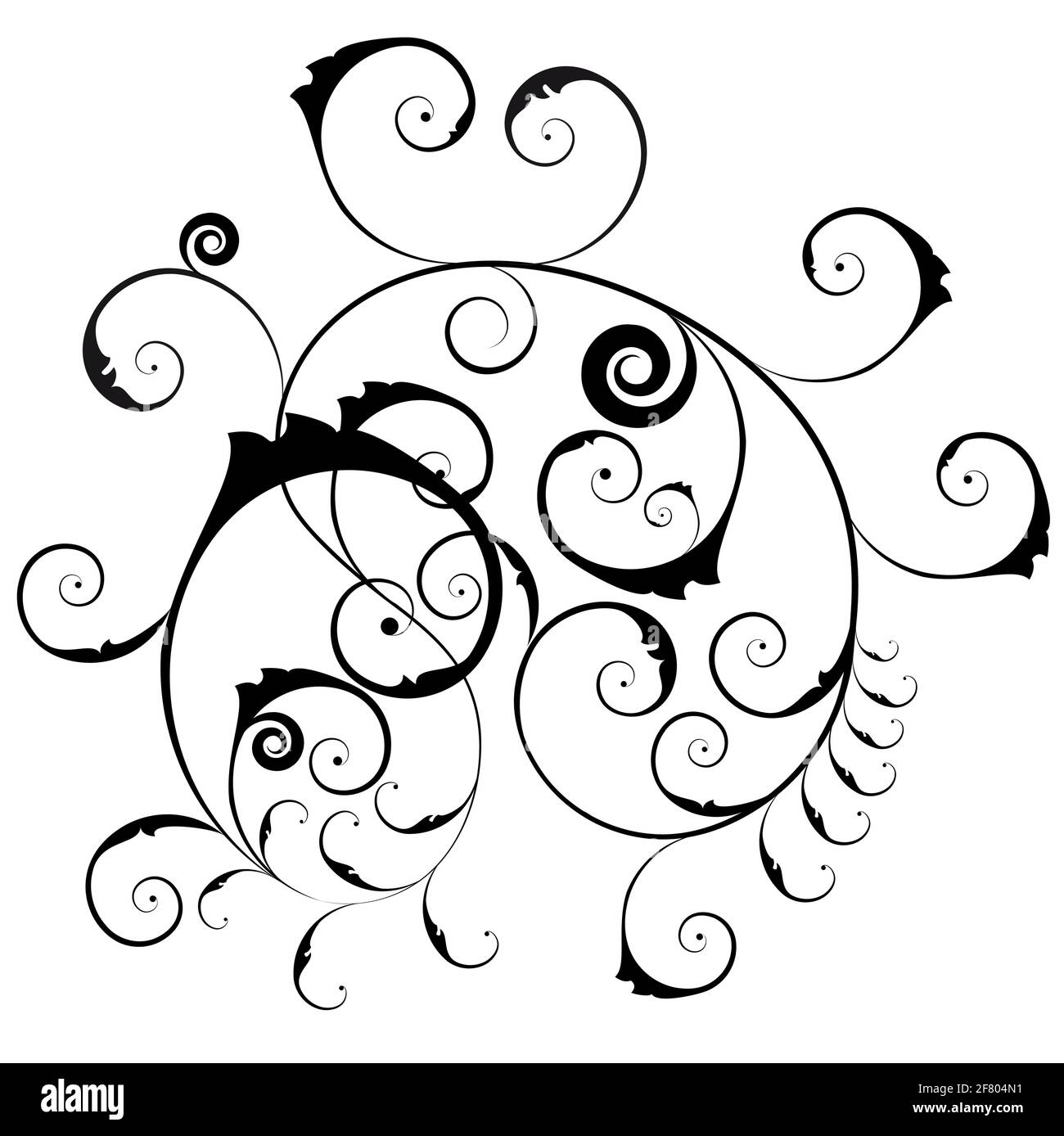 Floral Blossom Background. Bloom Flowers And Curls. Vector Illustration ...