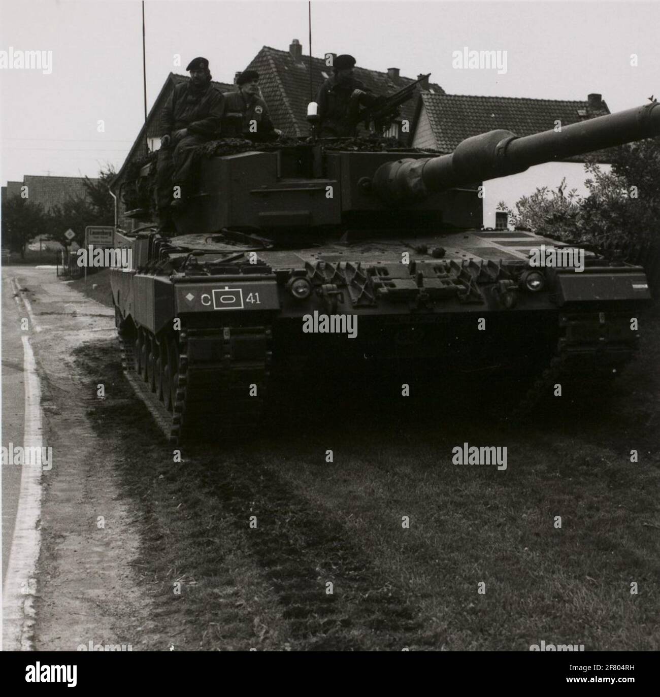 Heavy battle tank Leopard 2 of the Army (Cavalry) during an exercise ...