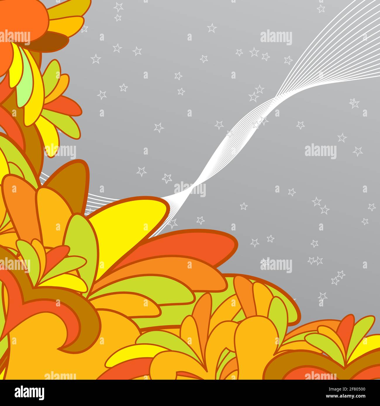 Floral Blossom Background. Bloom Flowers And Curls. Vector Illustration ...
