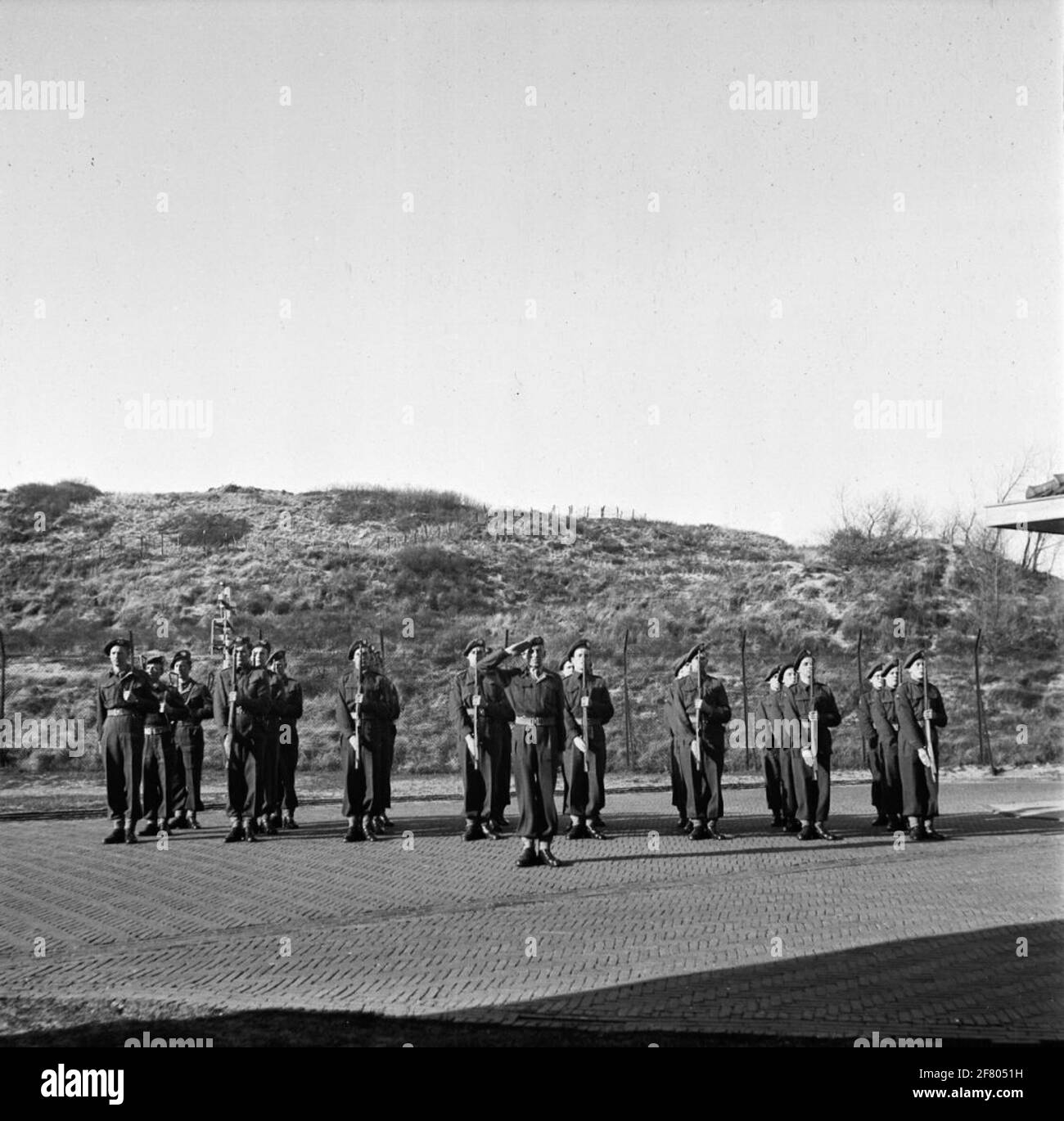 Arm exercise on the Alexanderkazerne in The Hague. The attitude ...