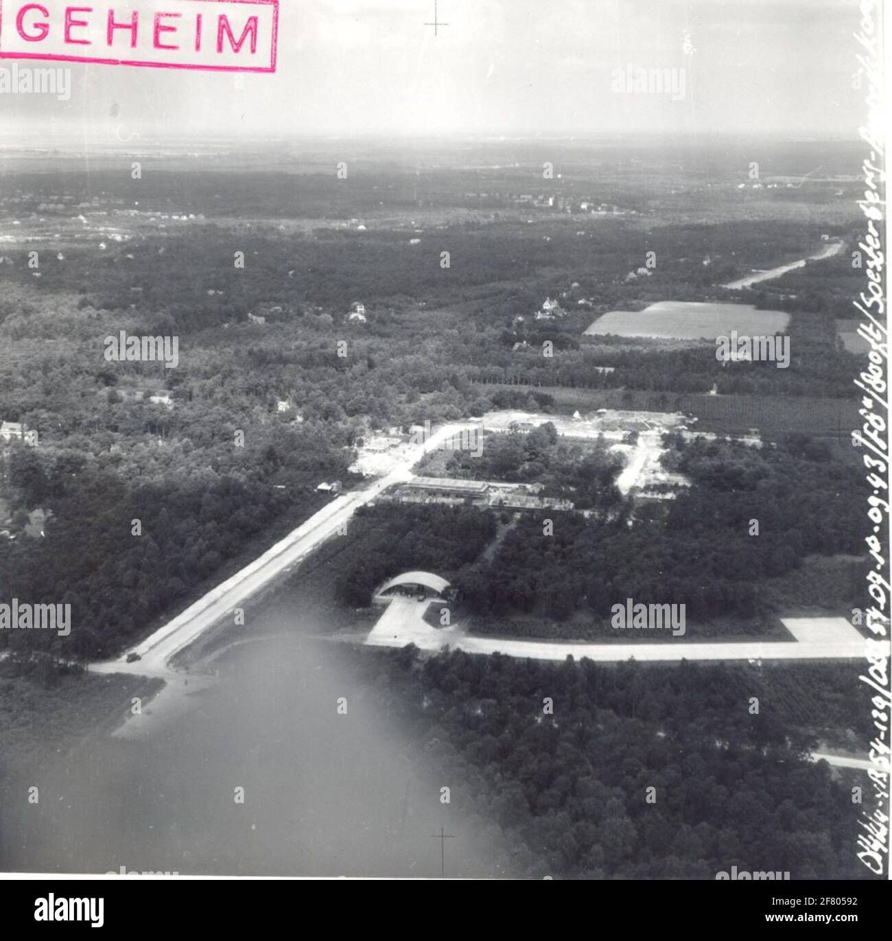 Aerial view of the Soesterberg airbase with the US 32th Tactical ...
