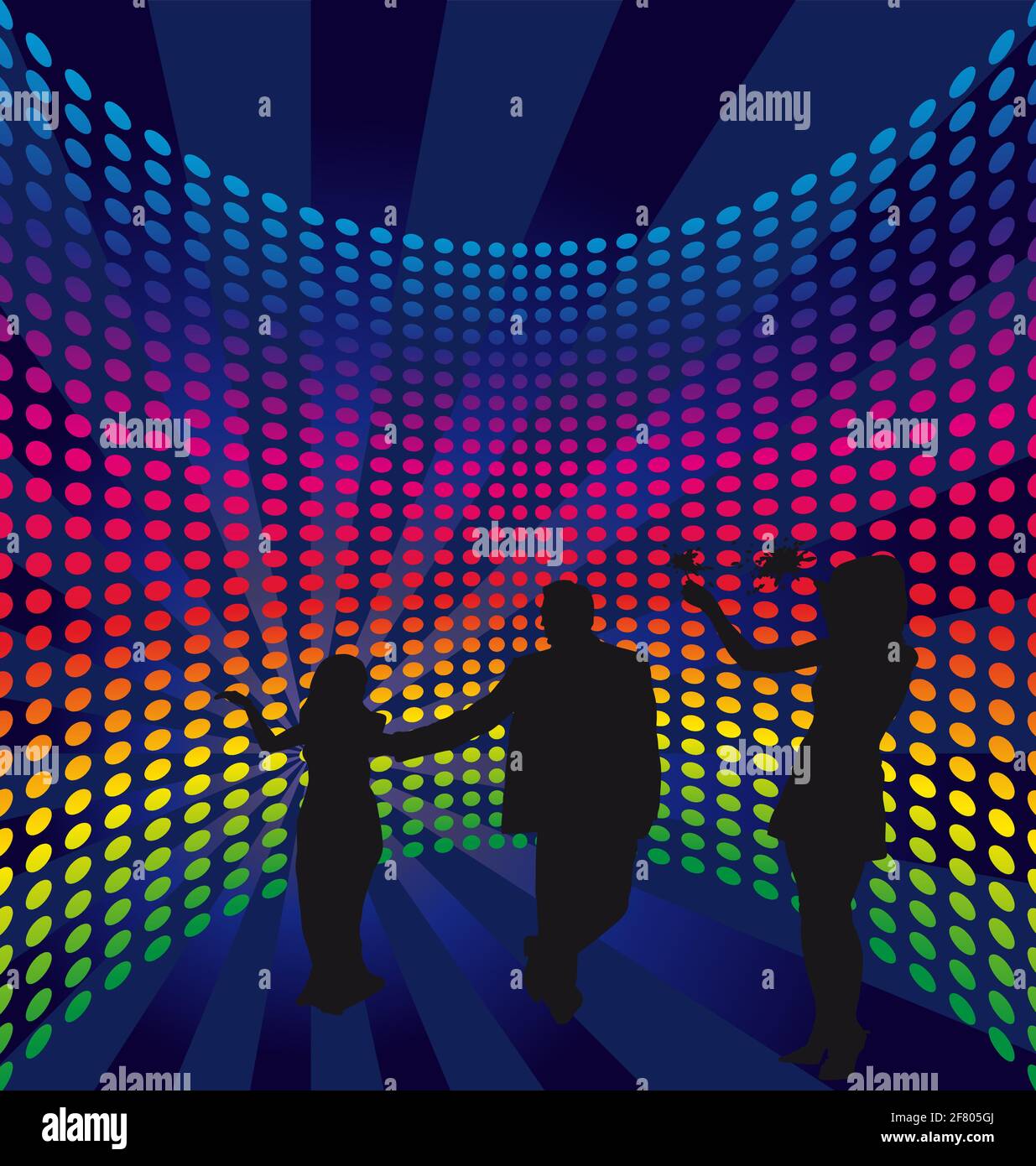 Abstract night club dancing scene with light and disco spheres Stock ...