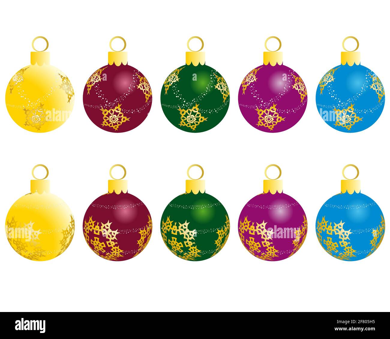 Set of Christmas (New Year) balls for design use. Vector illustration ...