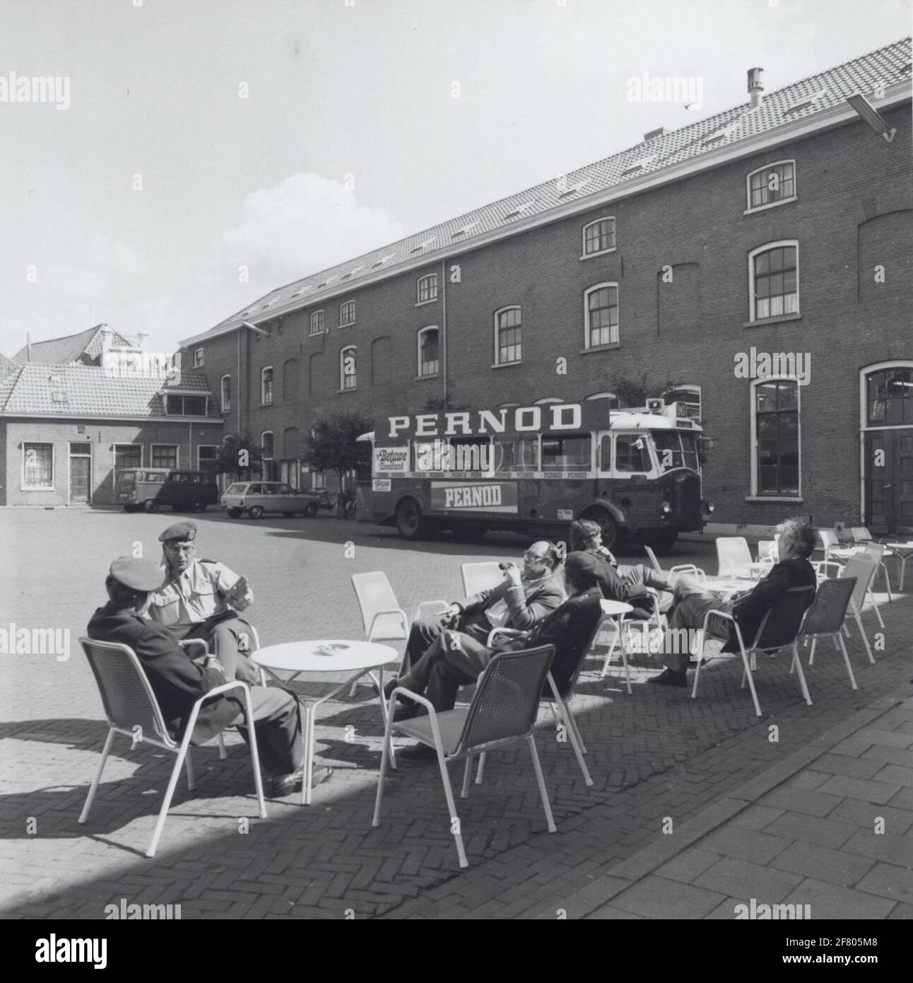 Terrace in the courtyard of the Oranje-Nassauukinne in Harderwijk on ...