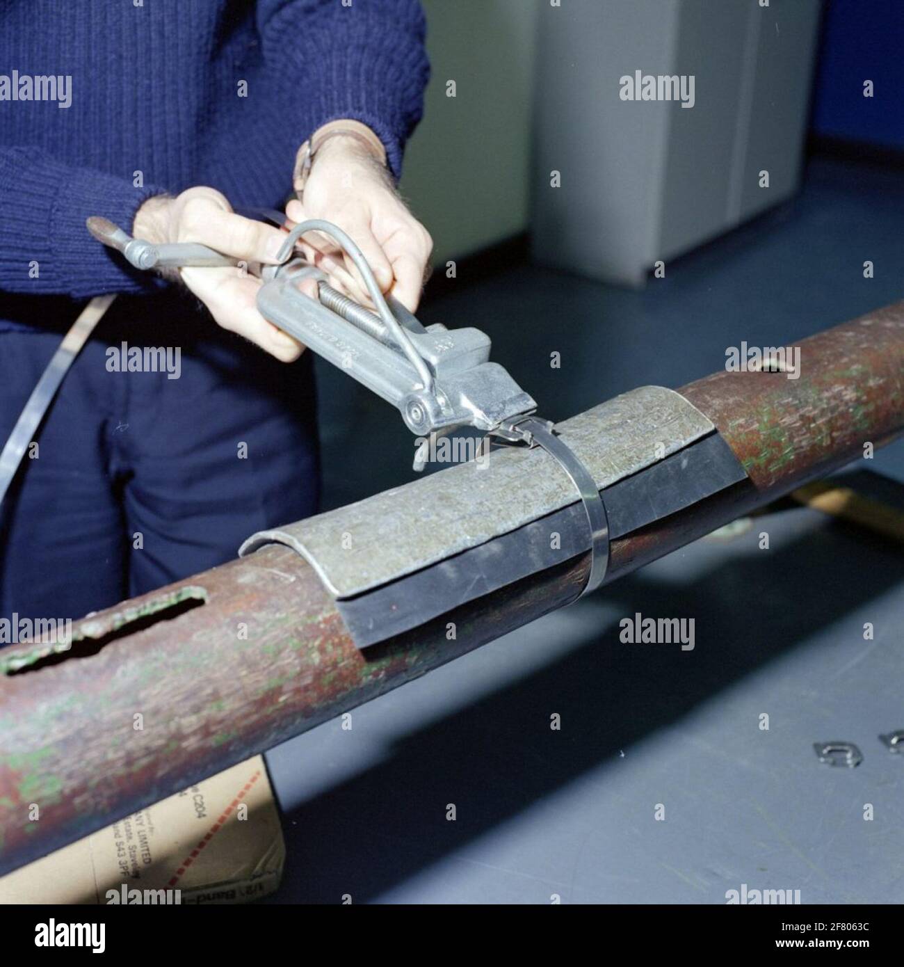 Technical recording from piping repair means at the School for NBCD and ...