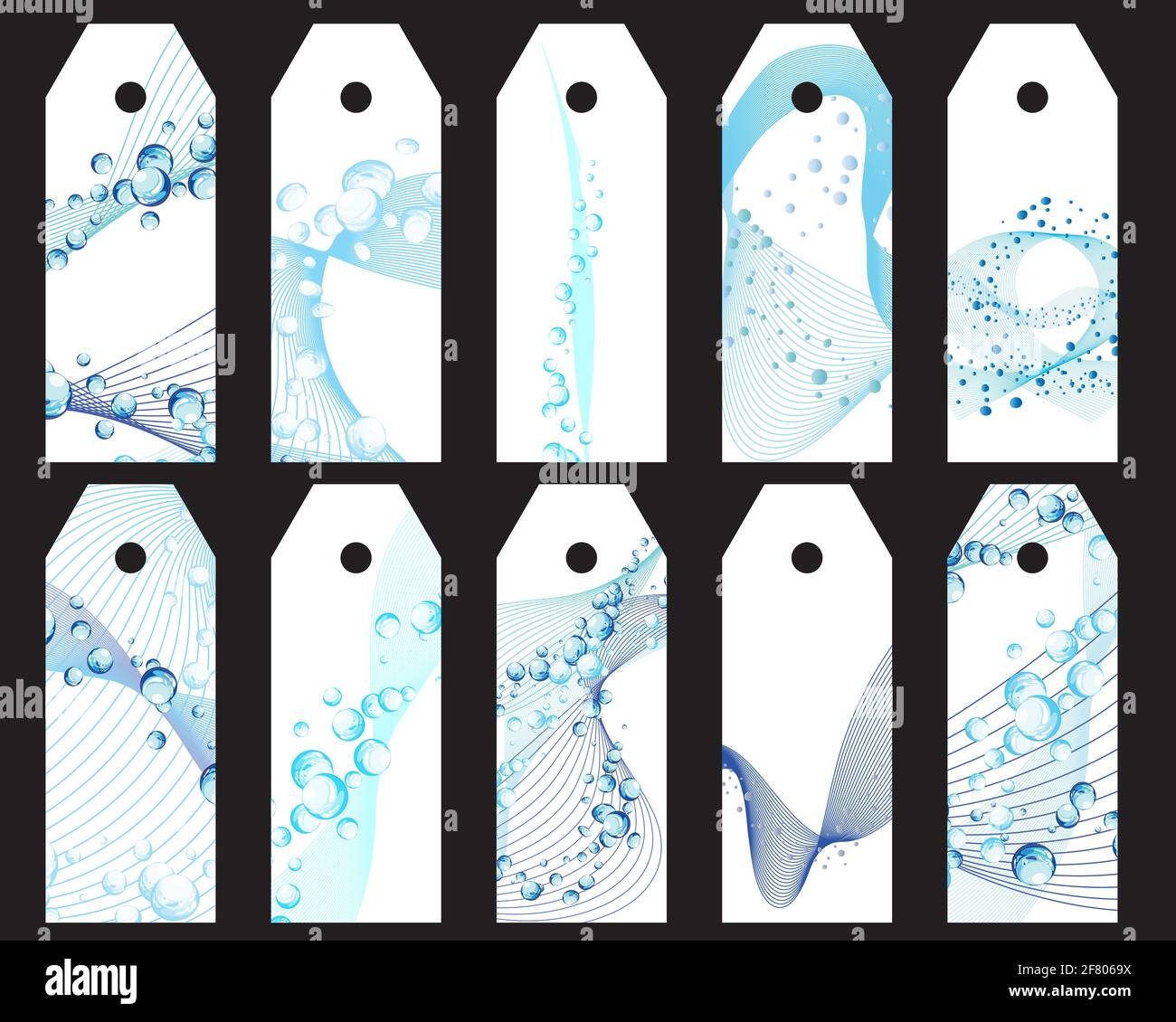 Set of ten vector water theme bookmark labels Stock Vector Image & Art ...