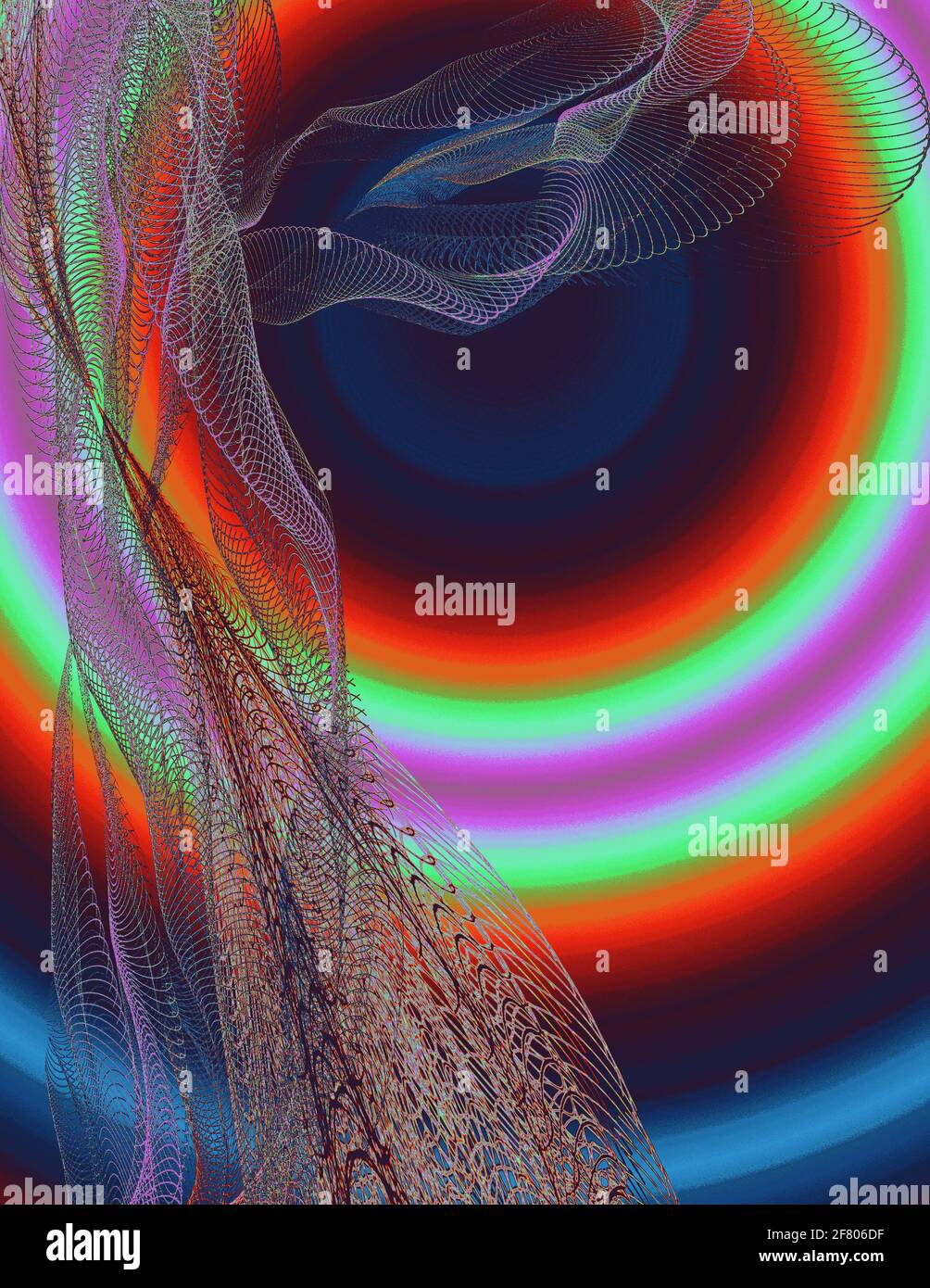 Concentric circles painting. Modern digital art Stock Photo - Alamy