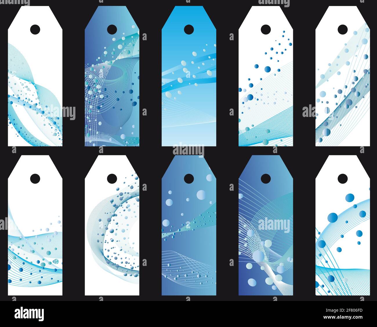 Set of ten vector water theme bookmark labels Stock Vector Image & Art ...