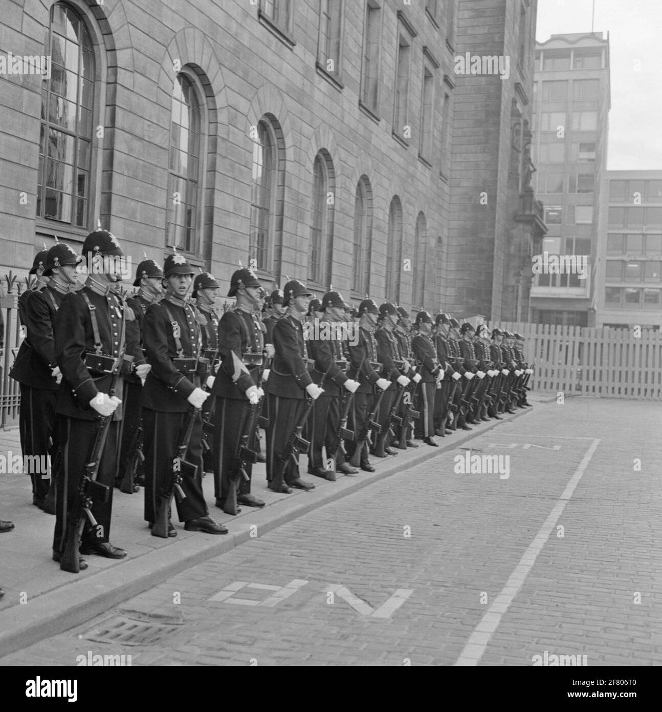 The Norwegian king Olaf V visits Rotterdam with the Hnomy Norge. At the ...