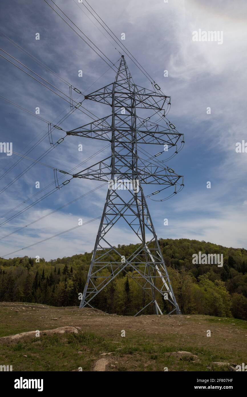 tall electric pylon outdoor on a sunny day Stock Photo - Alamy