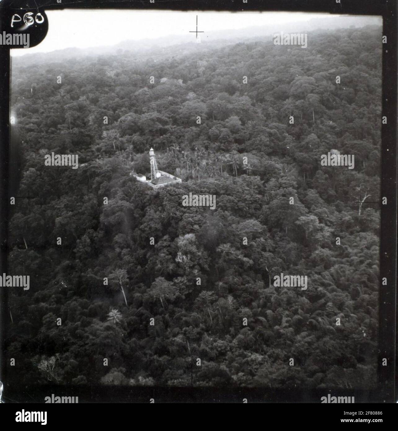 Aerial view of the south coast of Midden-Java between Oedjoeng Madasari ...