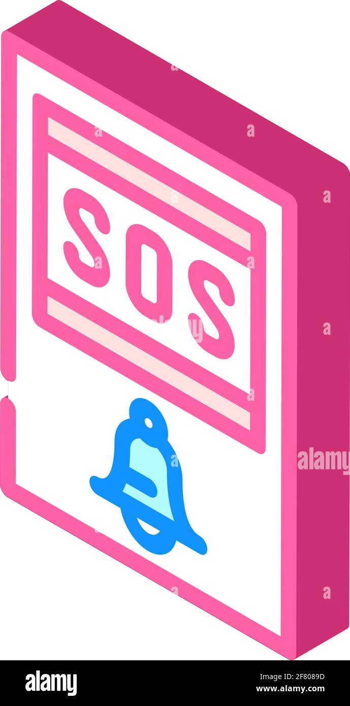 sos button isometric icon vector illustration color Stock Vector Image ...