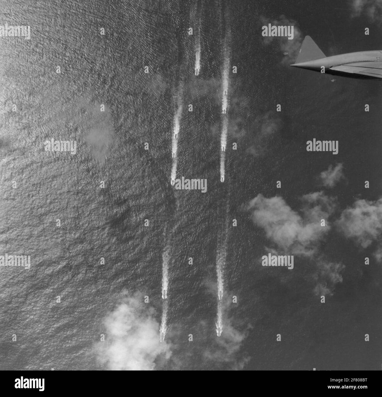 German mine sweeps and landing boats at sea Stock Photo - Alamy