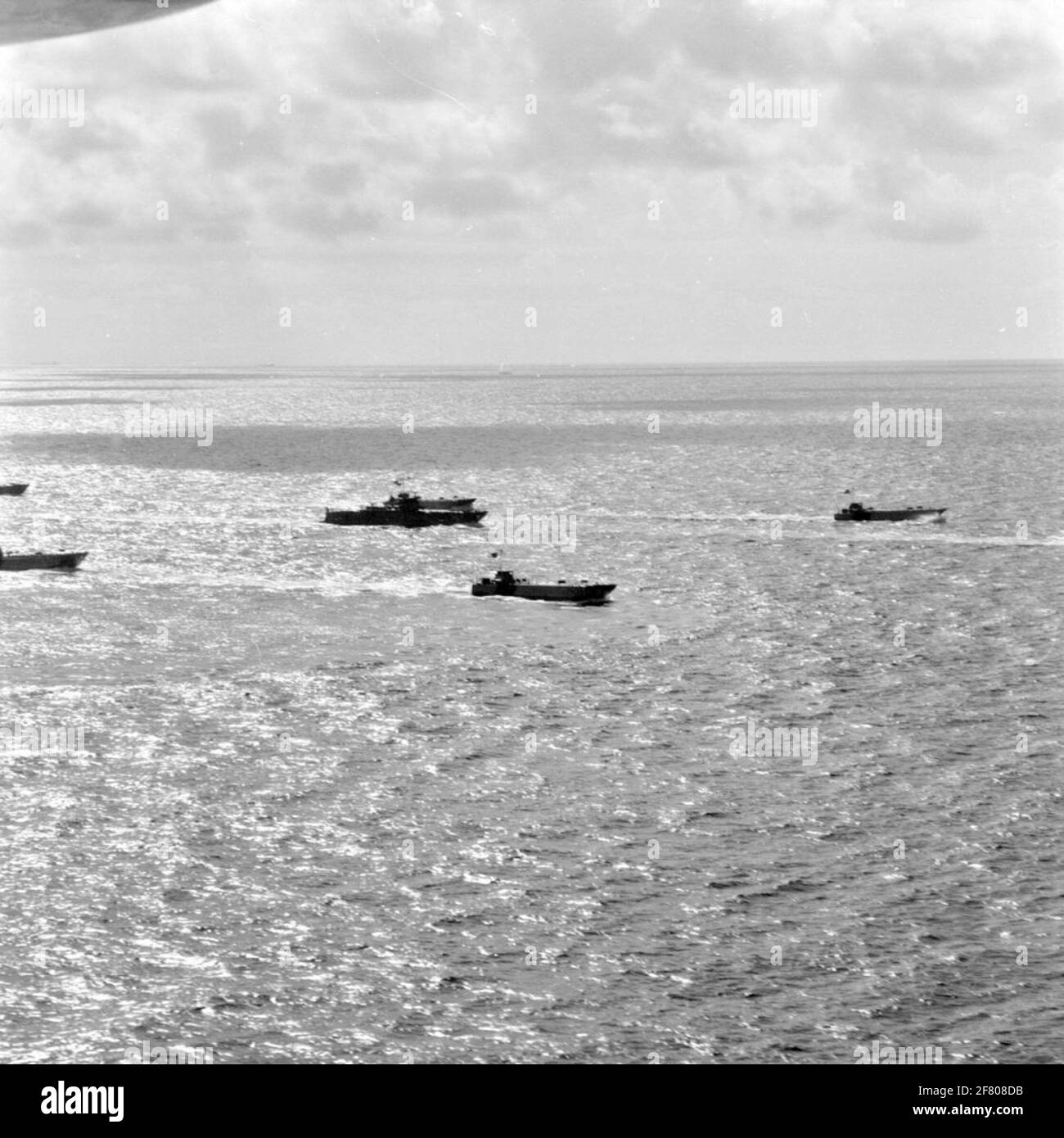 German mine sweeps and landing boats at sea Stock Photo - Alamy