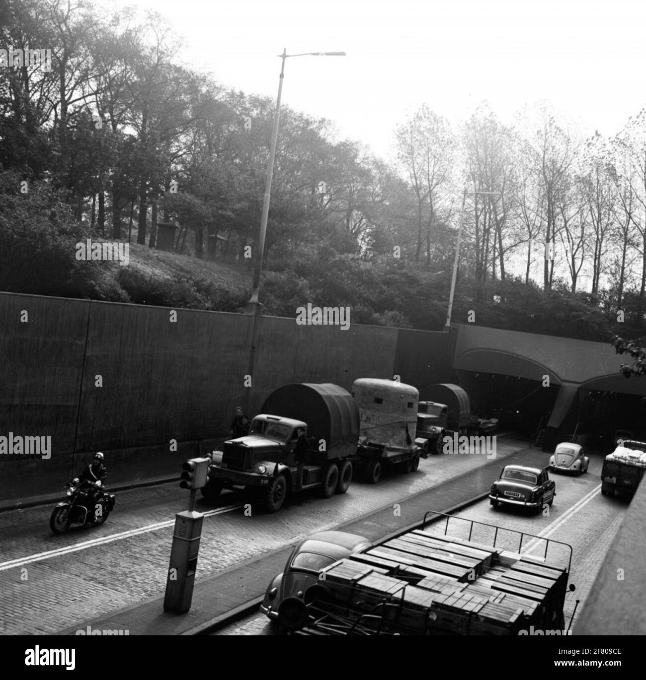 Transport of a steel armor dome of the core work Stock Photo - Alamy