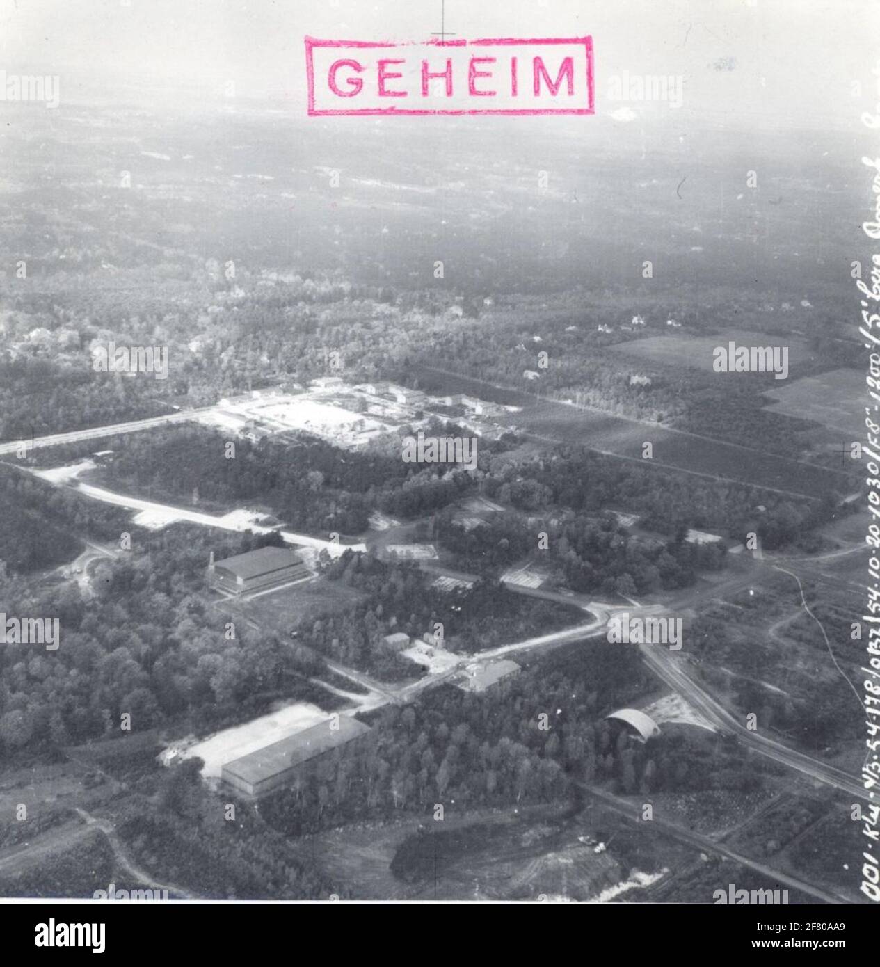 Aerial view of the Soesterberg airbase with the US 32th Tactical ...