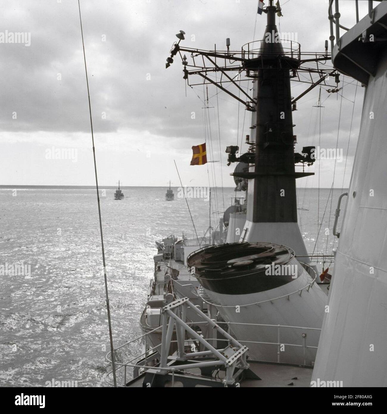 The GW frigate Hr.Ms. Tromp (1975-1999) with two coastal sweeps on the ...