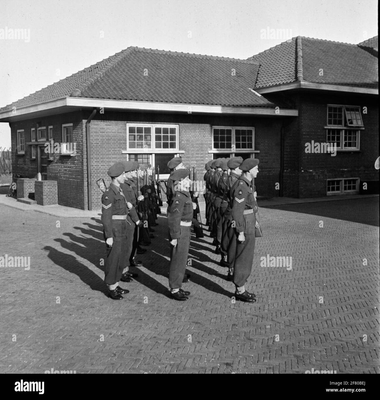Arm exercise on the Alexanderkazerne in The Hague. The attitude ...