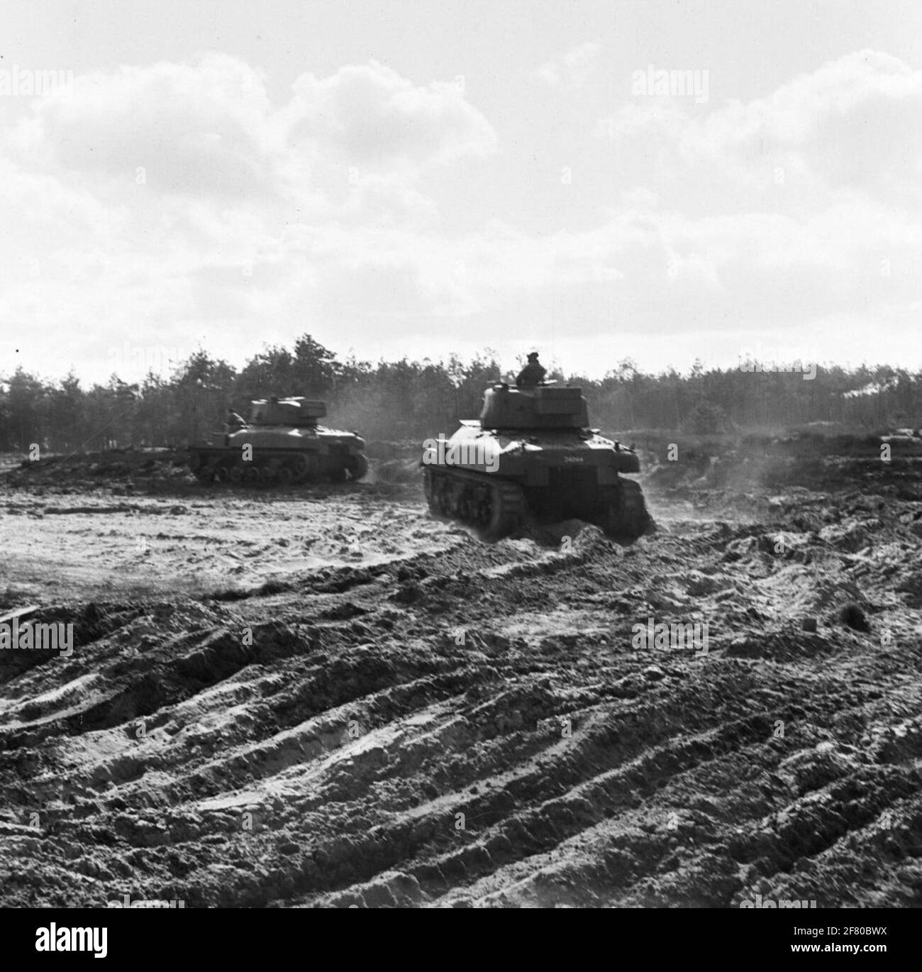 Two medium-weight combat tanks type RAM II during an exercise Stock ...
