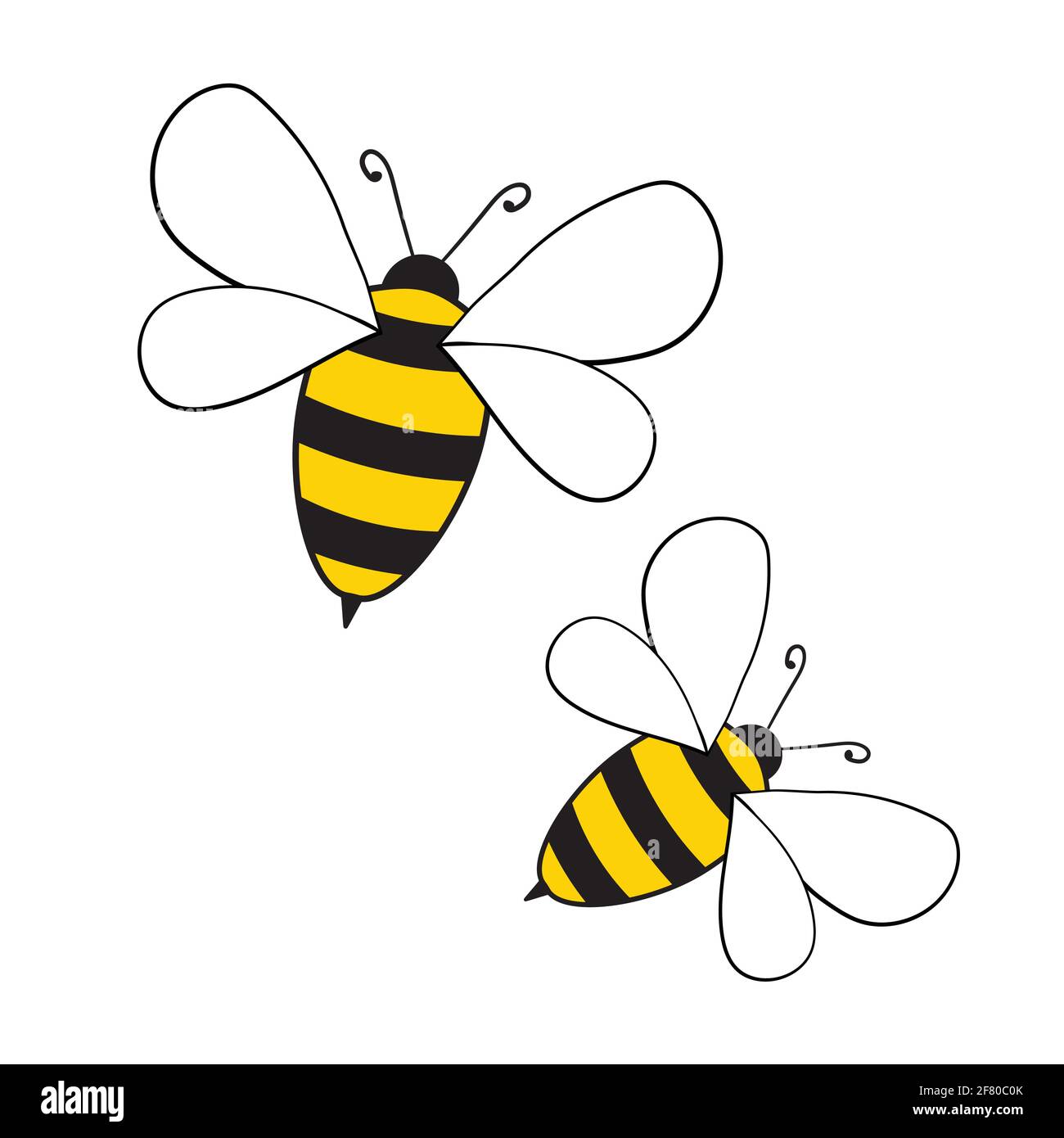 Cartoon bee mascot. A small bees flies. Wasp collection. Vector ...