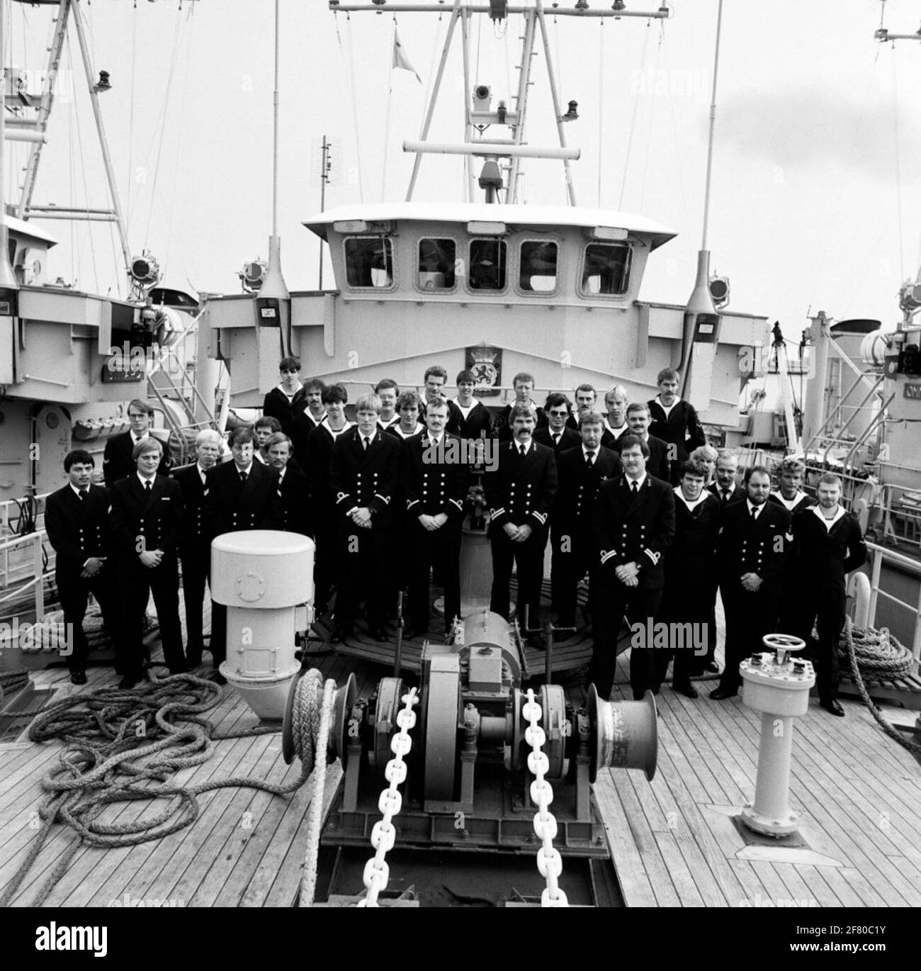 Crew of the Dokkum-Class Coastal Mine Sweeper Hr.Ms. Naaldwijk (1955 ...