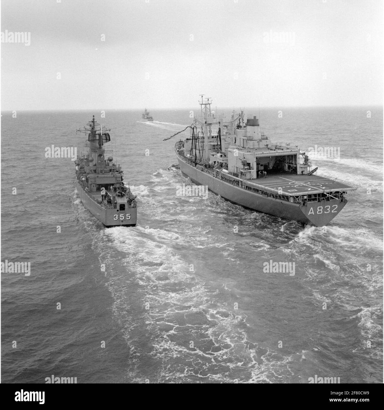 Aerial photo of the Hr.Ms supplies ship. Zuiderkruis (1975-2012, on the ...